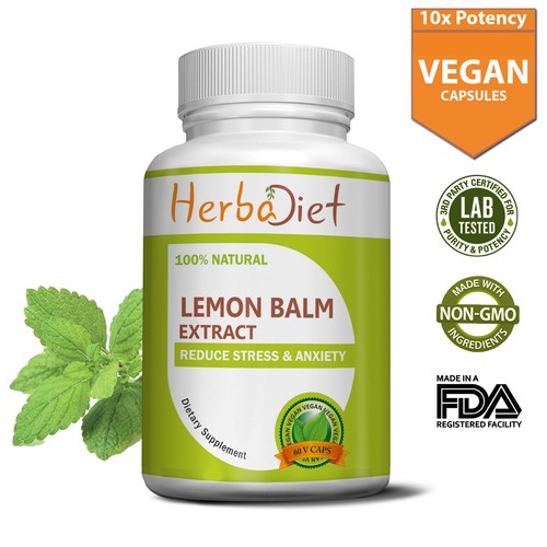 Lemon Balm Extract Capsules Anxiety Stress Sleep Mood Aid Insomnia ...