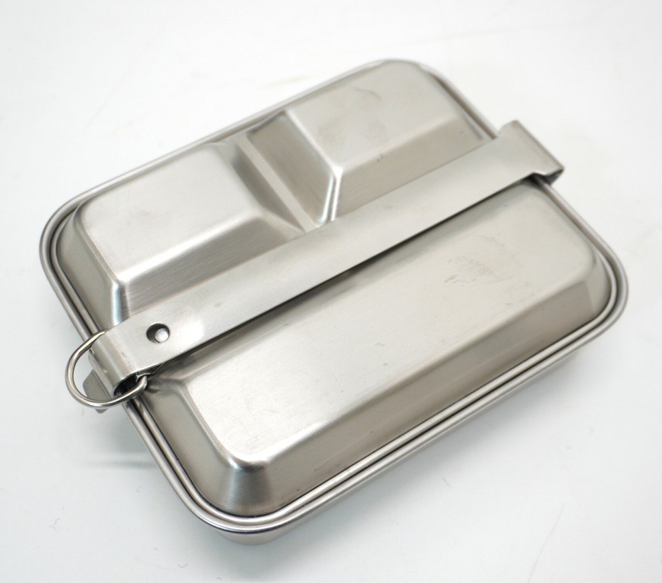 British Army Style Mess Tin Lunch Box (Lid Doubles as a Eating Tray ...