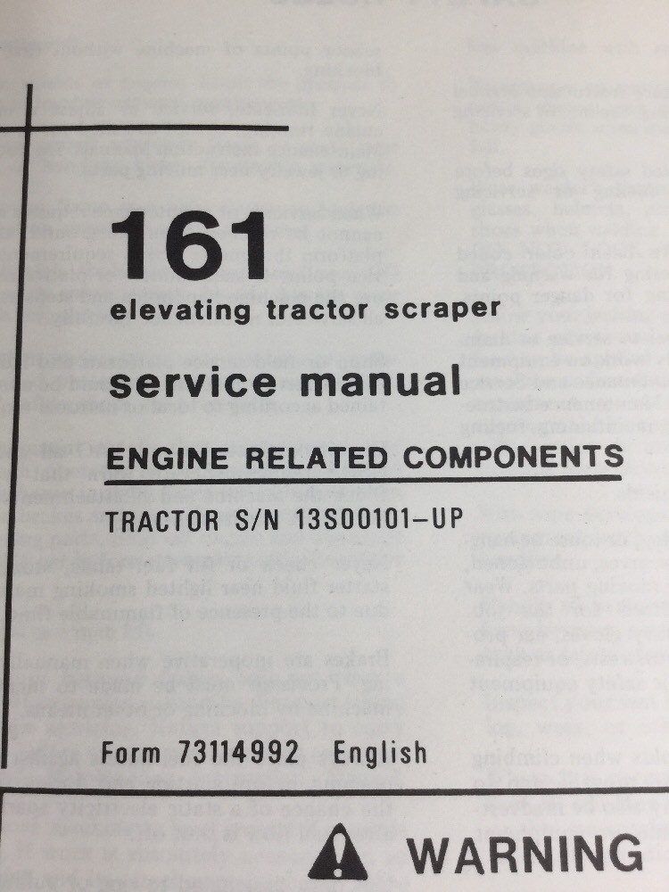 Fiat Allis 161 Elevating Tractor Scraper Engine Related Component ...