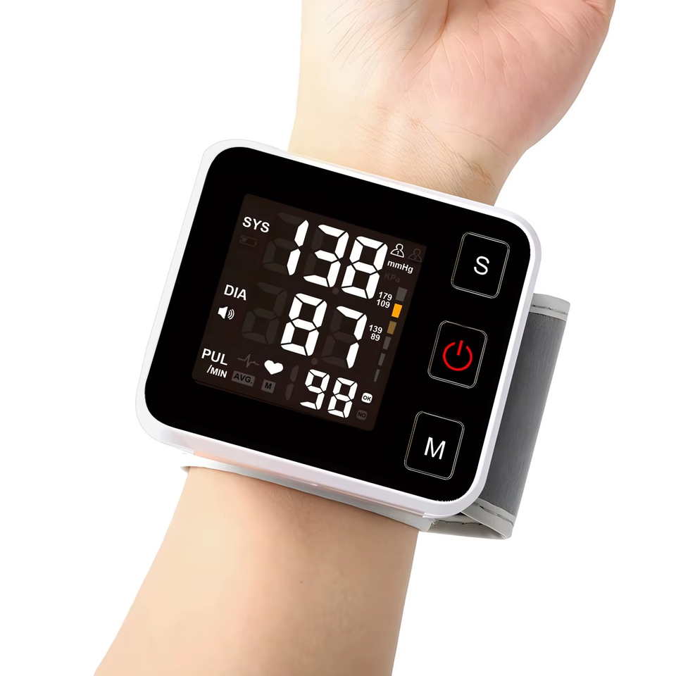 Portable Digital Wrist Blood Pressure Monitor - LCD Heart Rate Pulse ...
