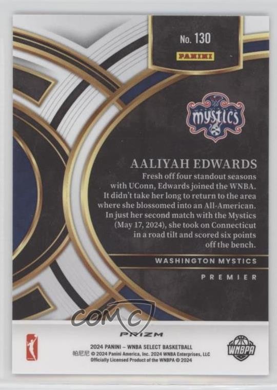 2024 Panini Select WNBA Premier Level Red Ice Prizm Aaliyah Edwards ...