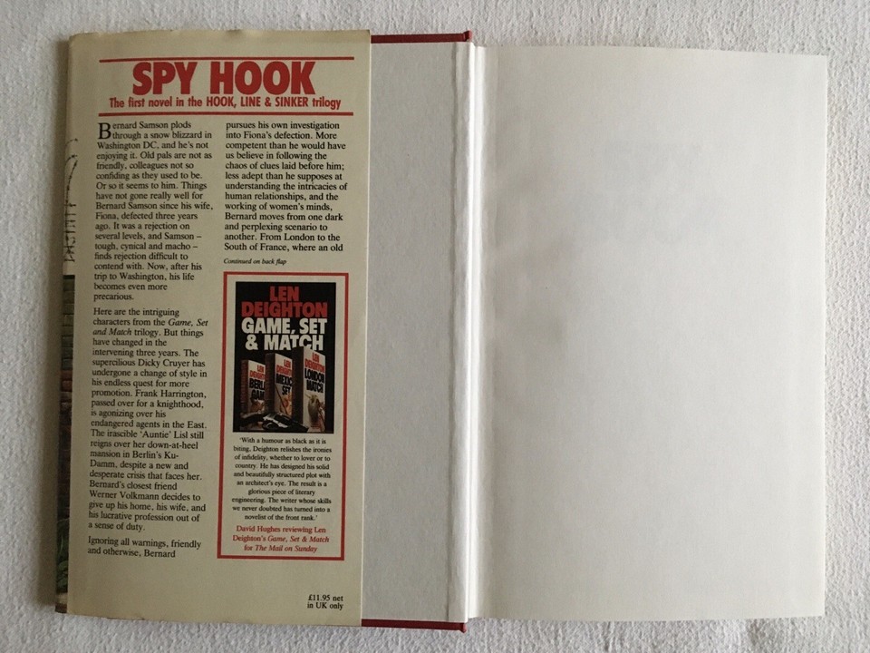 SPY HOOK by Len Deighton 1988 1st 2nd HB in Unclipped Dust Jacket | eBay UK