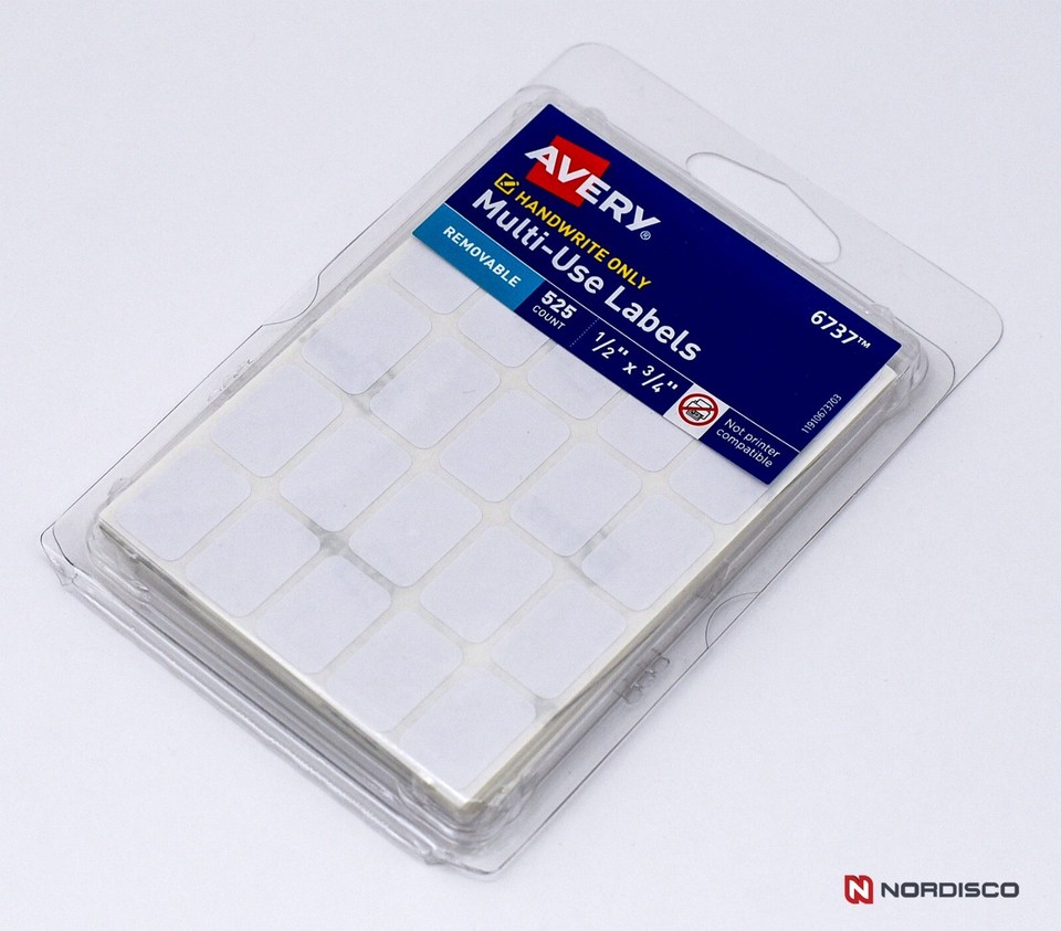 Avery 6737 Multi-Use Labels, Self-Adhesive, Removable, 1/2 x 3/4", 6 ...