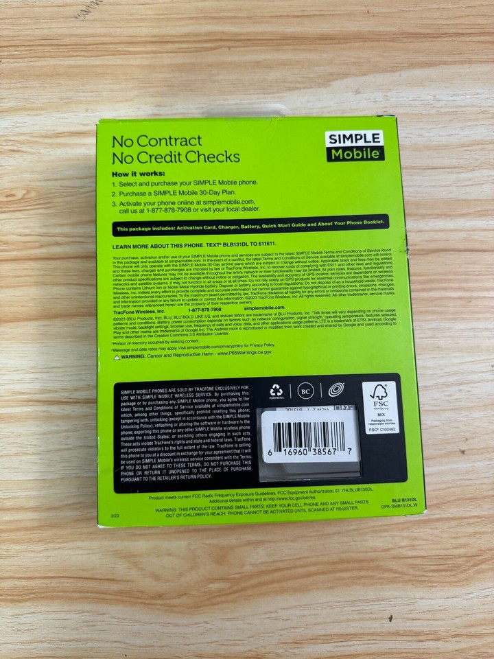 TracFone Prepaid BLU View 2, B131DL, 32GB, Black **BRAND NEW IN BOX ...