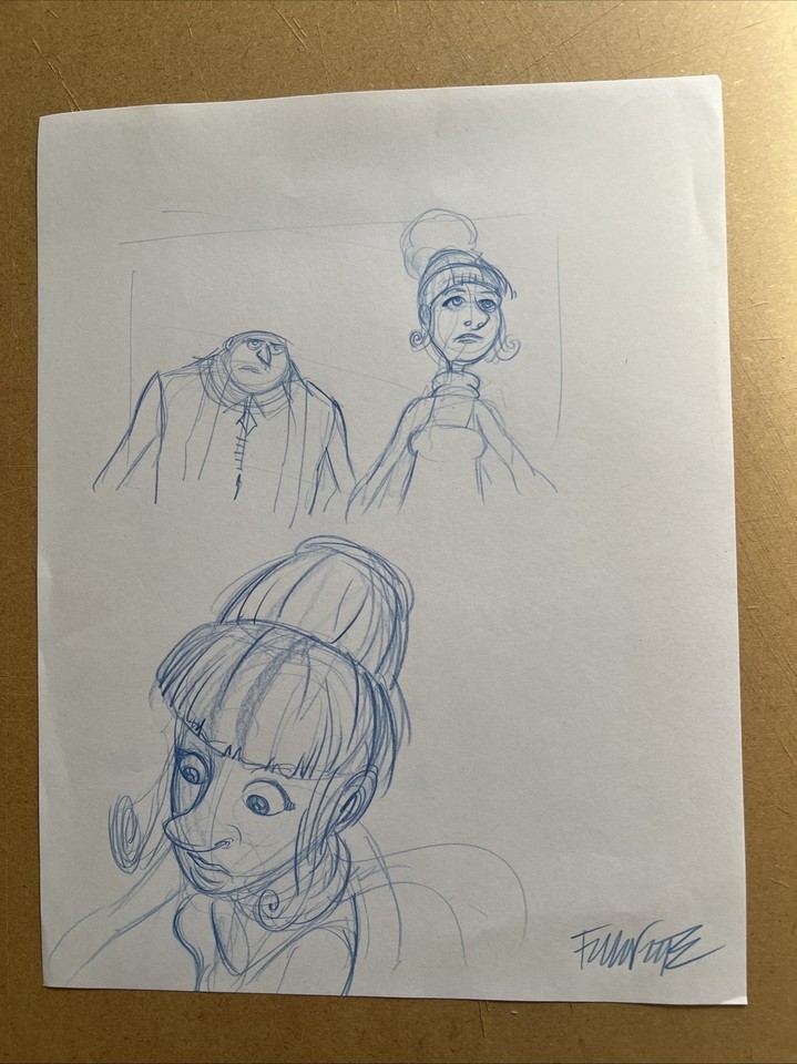 Despicable Me 2 Original Production Drawing Gru & Lucy By Story Artist ...