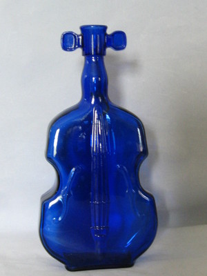 Cobalt Blue Glass Violin Cello Fiddle 8" Vase Bottle - Gently Used | eBay