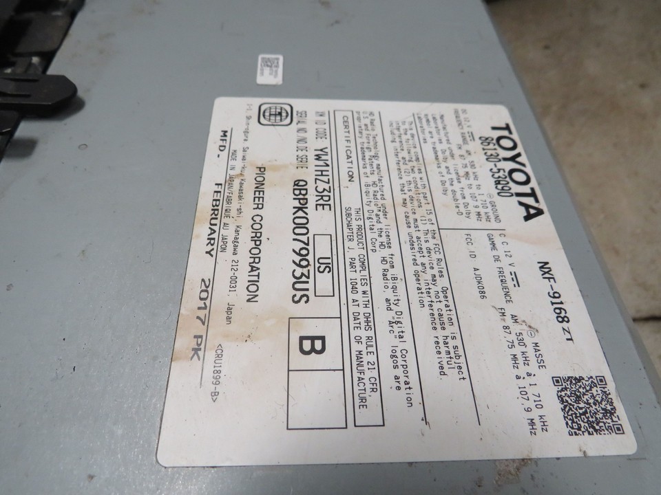 2017 LEXUS IS300 Radio Receiver ID P11383 86130-53090 | eBay