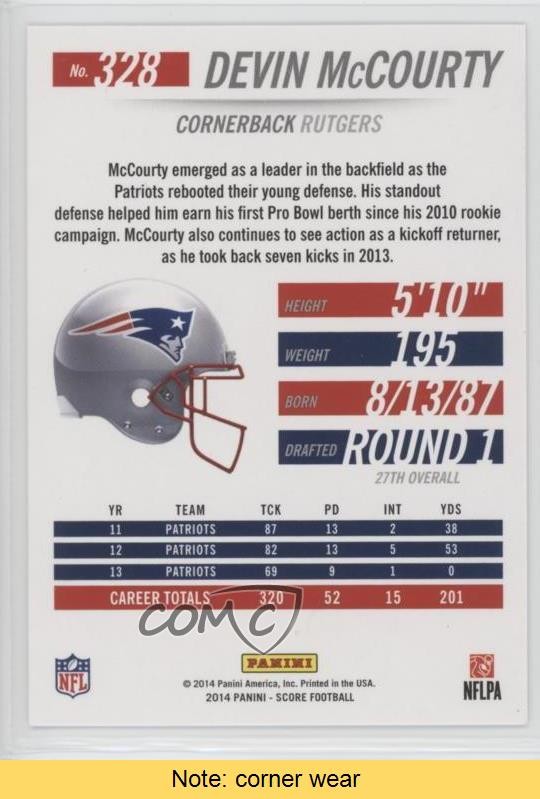 2014 Score Devin McCourty #328 READ r0m | eBay