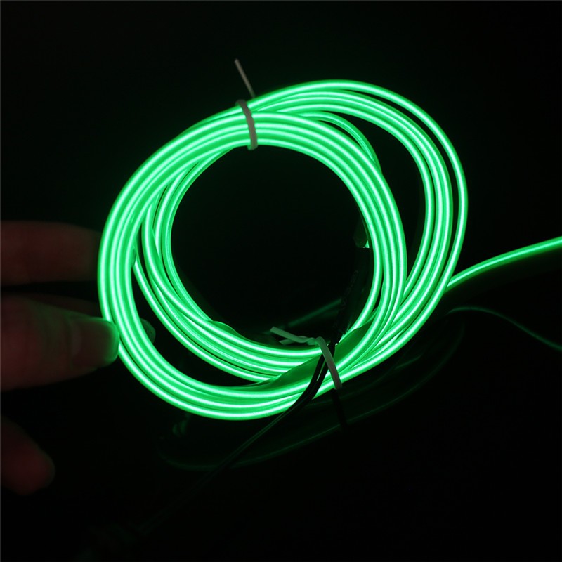 For Toyota 2m Green Wire Neon Cold Light Strip Lamp 12v With Cigarette ...