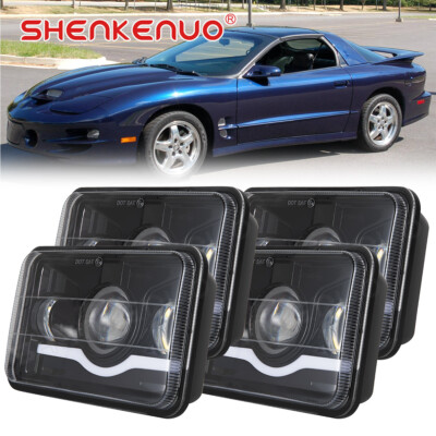 For Pontiac Firebird Trans Am 1998 2000-2002+ 4x6" inch LED Headlight w ...