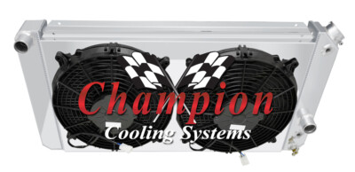 3 Row Champion Radiator with SPAL Fans & Shroud-1986-2005 Chevy S10 V8 ...