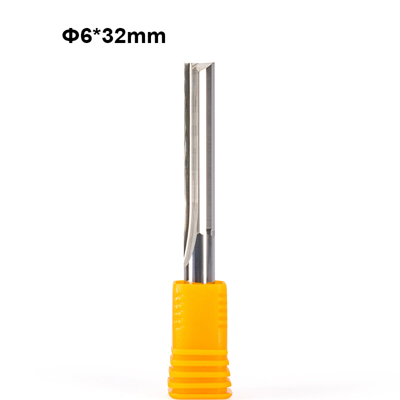 10pcs 6mm Double Two Flute Straight Slot CNC Router Bits Wood MDF ...