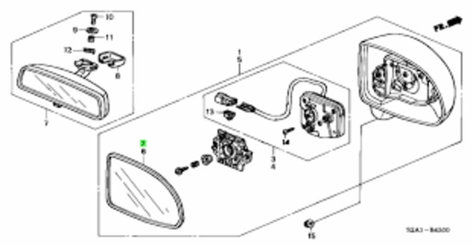 Honda Genuine OEM S2000 04-09 AP1/2 Side View Mirror Convex Version ...