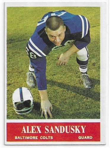 ALEX SANDUSKY 1964 Philadelphia Football card #10 Baltimore Colts VG+ ...