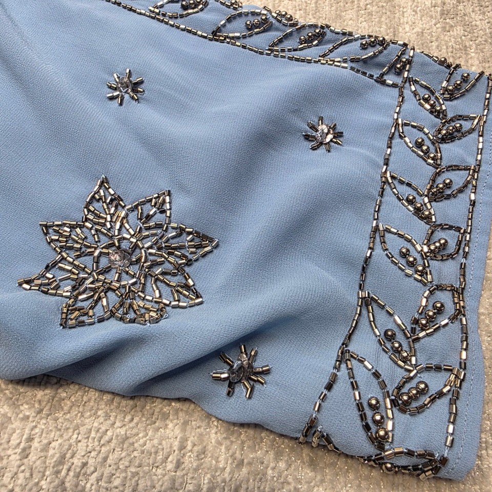 Attic Salt Handcrafted Blue Beaded Kimono Cardigan Boho Festival Size M ...