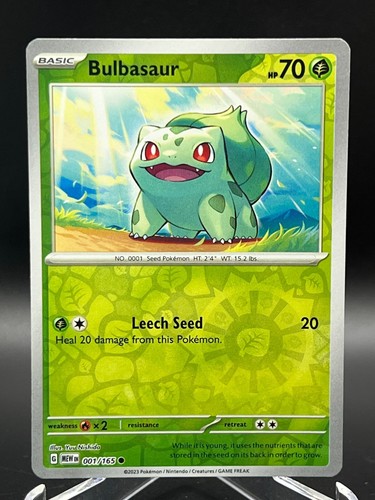 BULBASAUR - 001/165 - POKEMON 151 MEW ENGLISH - REVERSE HOLO - NM ...