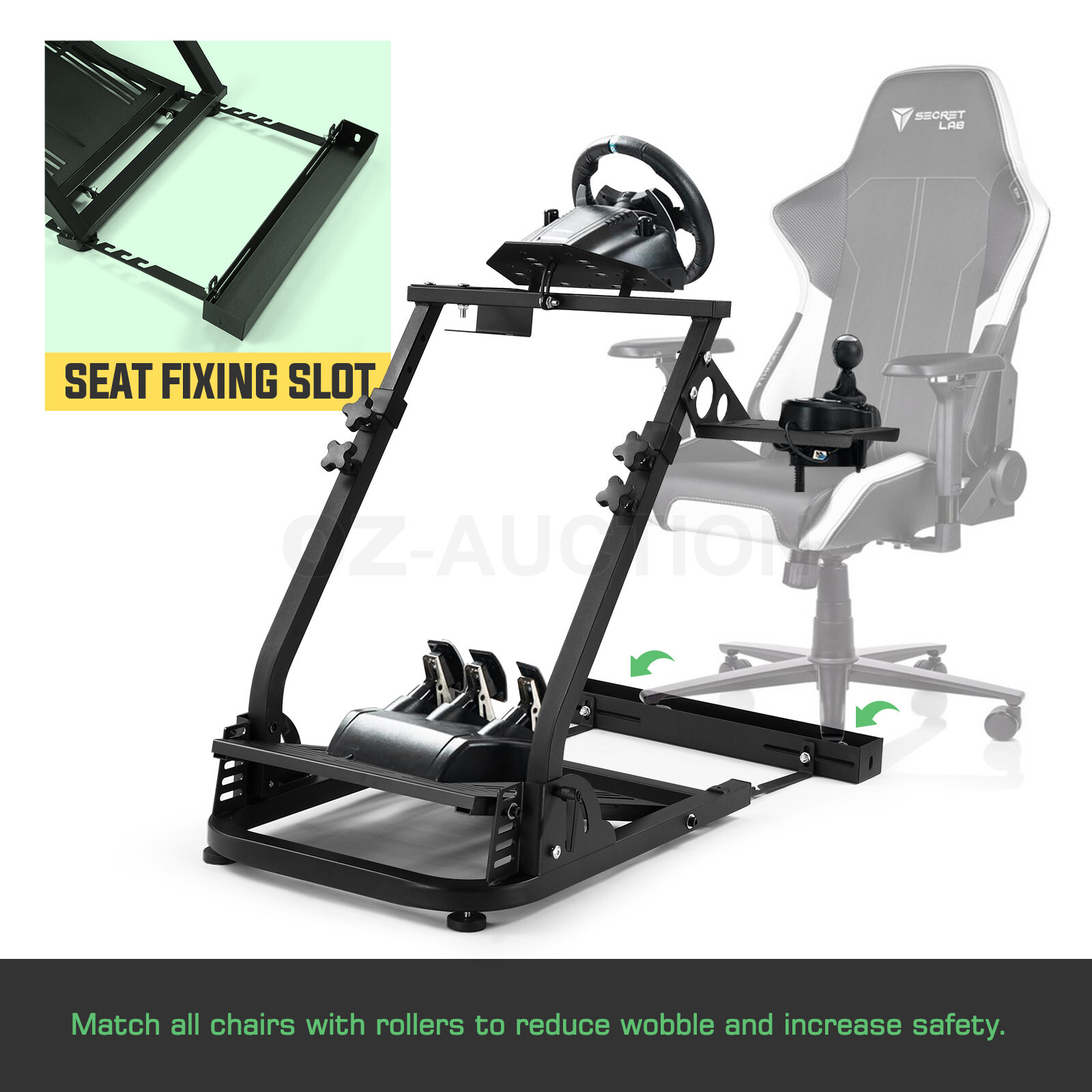 Racing Simulator Wheel Stand Upgraded Flight Sim Cockpit Foldable ...
