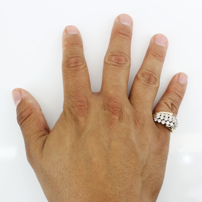 14k Yellow Gold 21-Diamond Ring | eBay