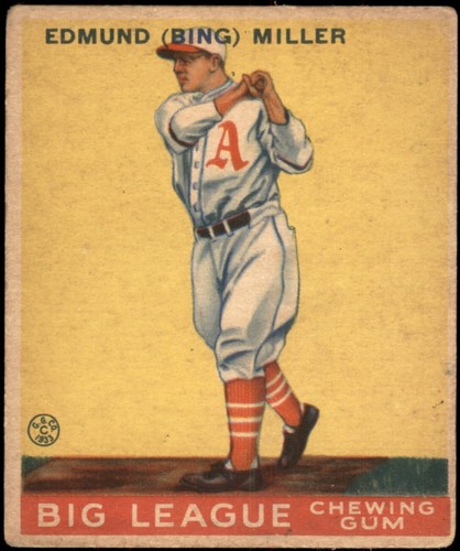 1933 Goudey #59 Bing Miller Athletics 2 - GOOD | eBay