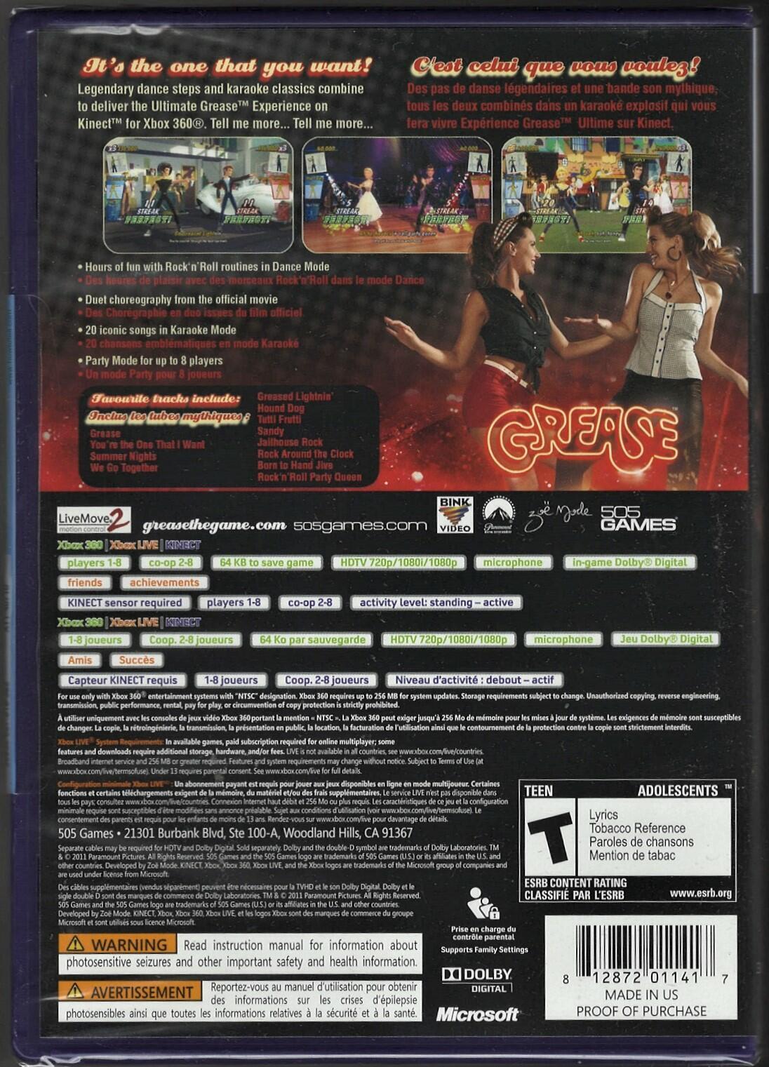 Grease Dance Xbox 360 (Brand New Factory Sealed US Version) Xbox 360 ...
