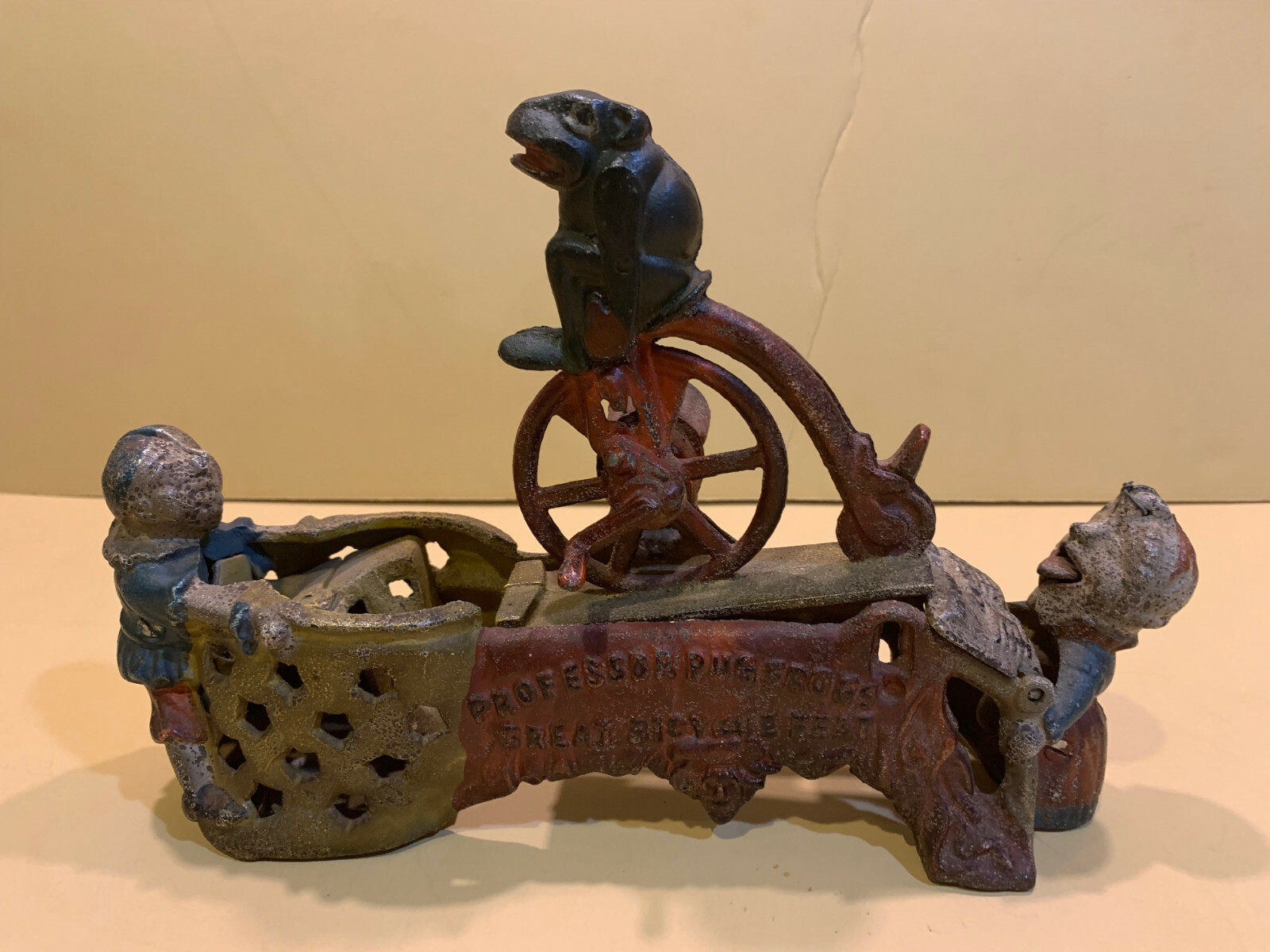 Cast Iron Mechanical Bank PROFESSOR PUG FROG J & E Stevens | eBay