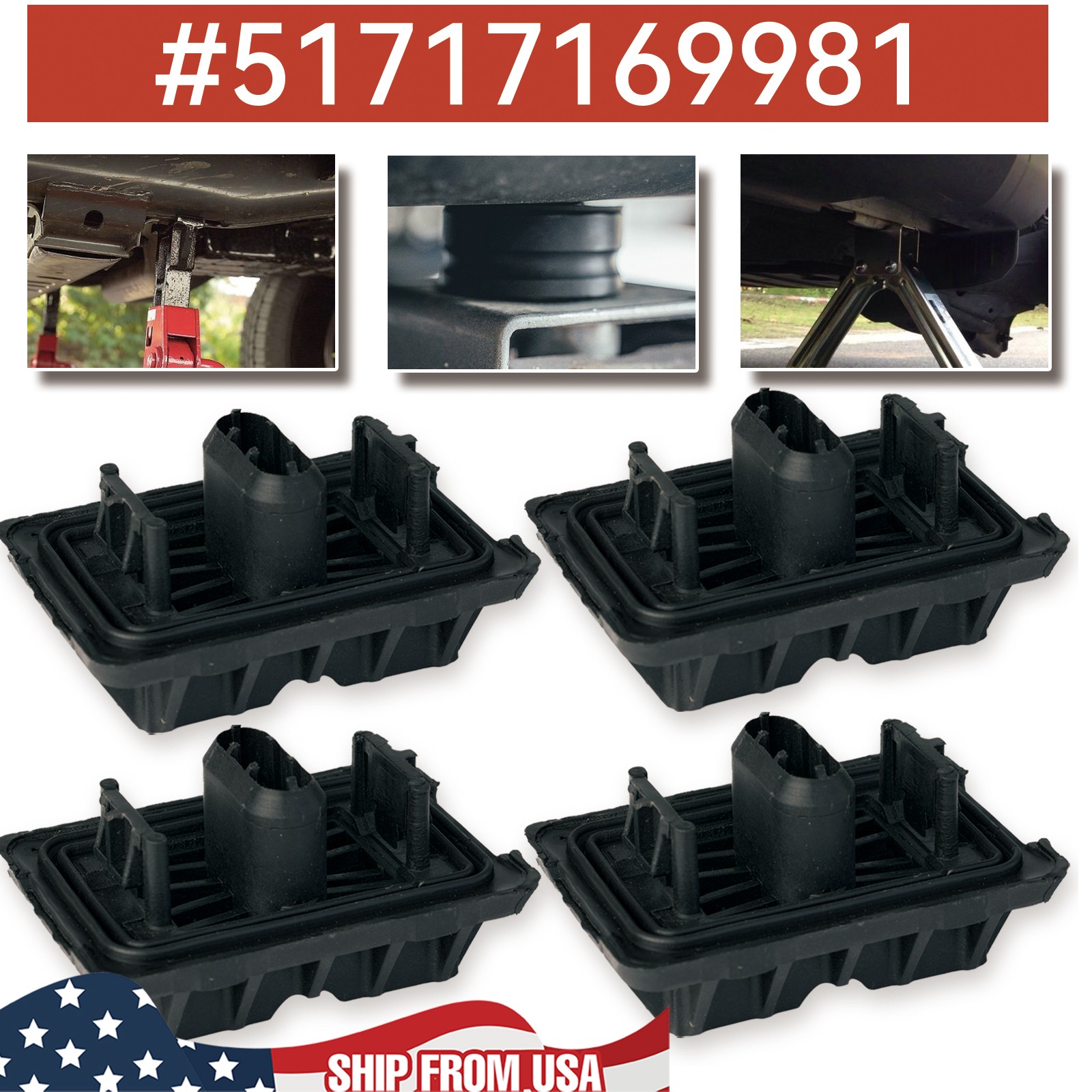 4X JACKING JACK POINT PAD/LIFTING SUPPORT 51717169981 FOR BMW 1 2 3 4 6 ...