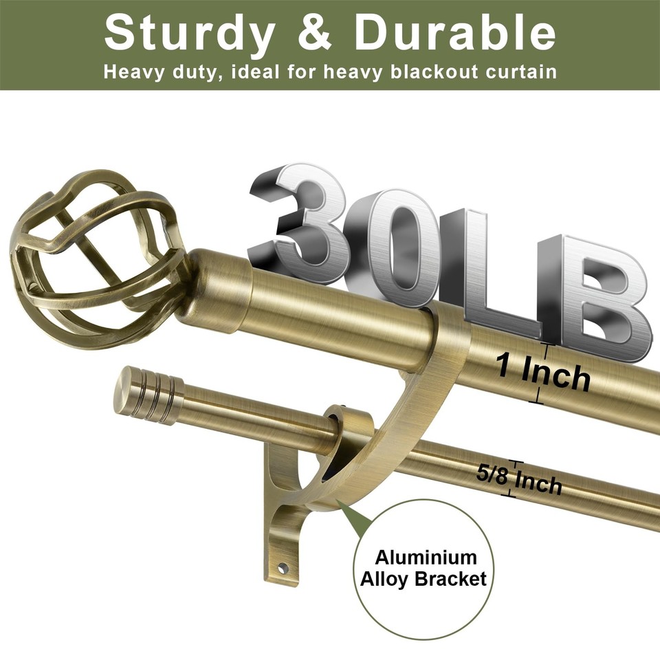 Rods for Windows 72 to 144 Inches 1Inch Telescoping Drapery Rod with ...