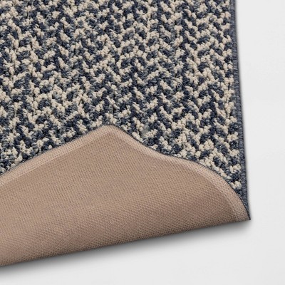 2'x7' Washable Weave Herringbone Runner Rug Indigo - Threshold | eBay