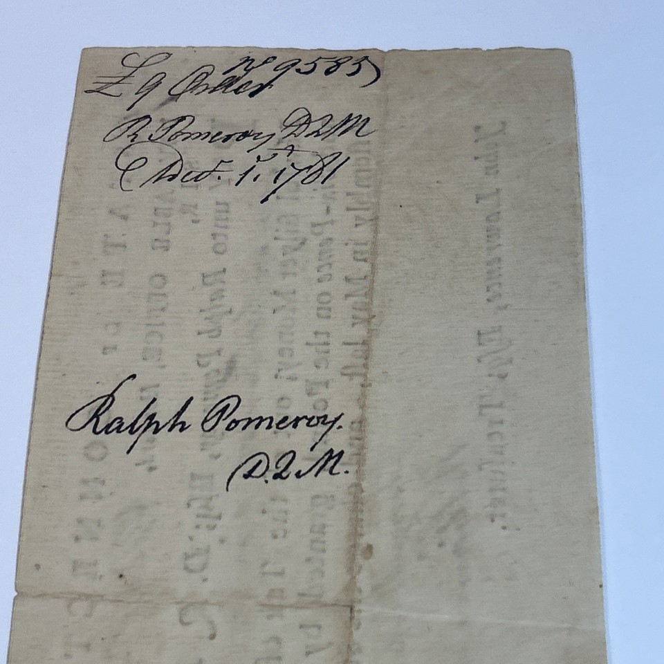1781 Revolutionary War Connecticut Pay Order – Ralph Pomeroy | eBay