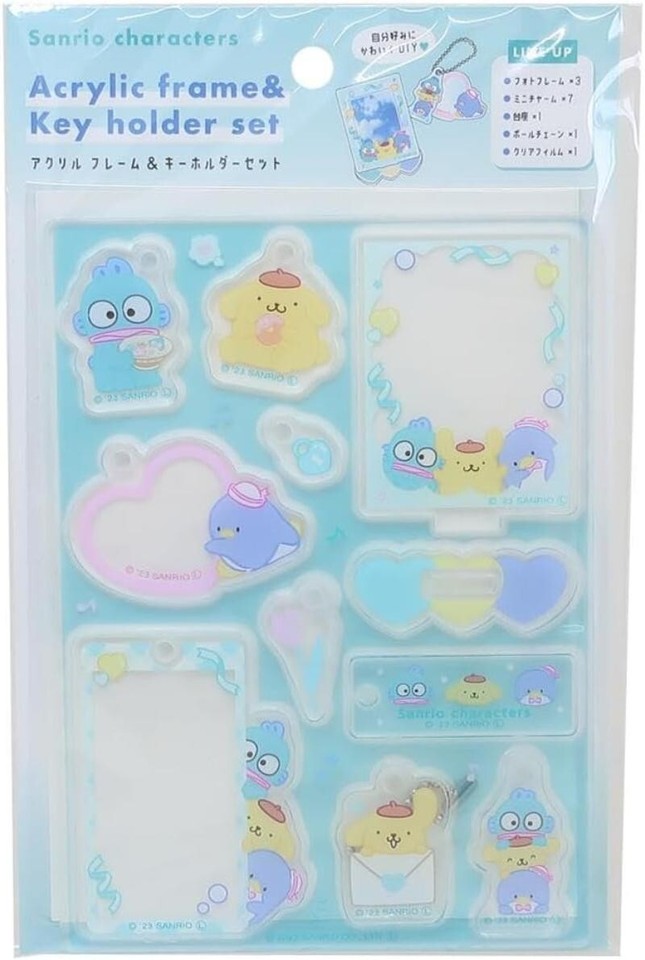 Sanrio Character Pompompurin Acrylic Frame & Keychain Acrylic Stand ...