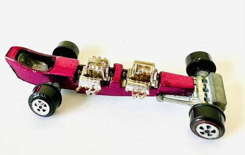 Vintage 1970 Johnny Lightning Magenta Custom Dragster Hot Rod Nice ...