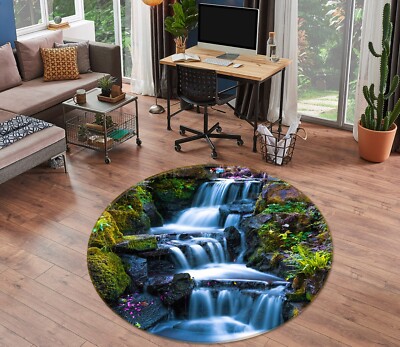 3D Forest Waterfalls O1417 Game Rug Mat Round Elegant Photo Carpet Mat ...