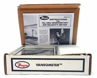 DWYER 480 VANEOMETER AIR VELOCITY METER 25-400 FPM SWING VANE ...