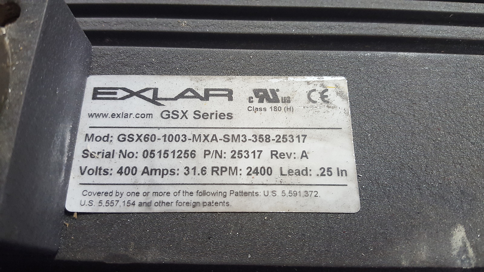 EXLAR MOTOR GSX60-1003-MXA-SM3-358-25317 | eBay