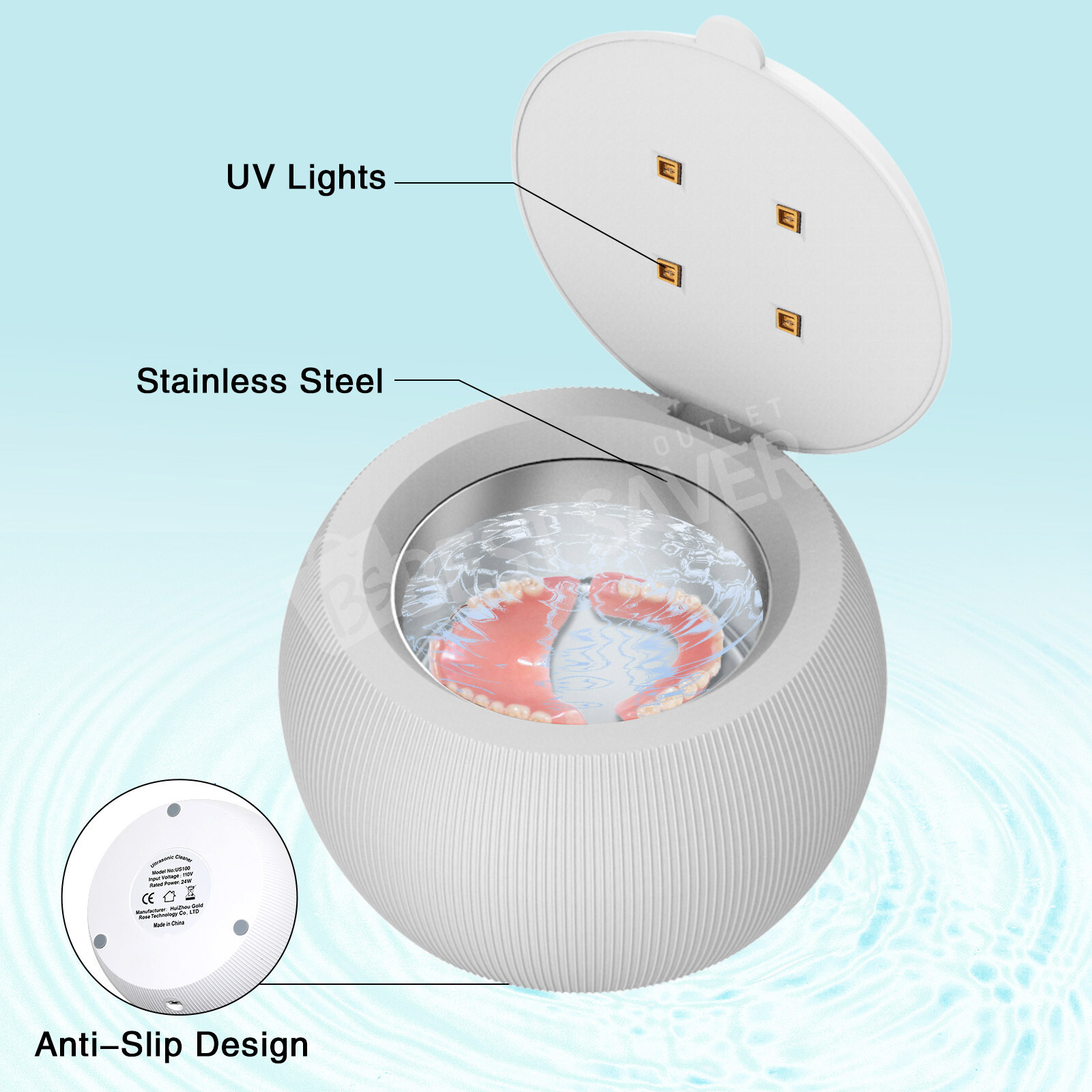 200ml Ultrasonic UV Cleaner Wave Cleaning Jewellery Polishing Machine ...