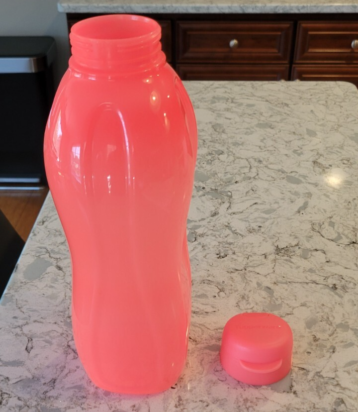 Tupperware Large Pink Orange Water Drinking Bottle 32oz 7975C-2 8233C-8 ...