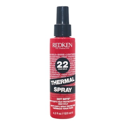 Redken 22 High Hold Thermal Spray Hot Sets Heat Protection Spray 4.2 oz ...