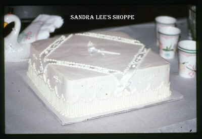 1984 Original Slide White Square Wedding Cake Decorations #2379 | eBay