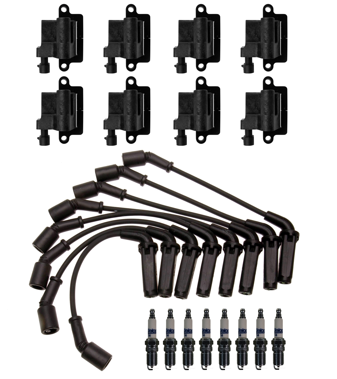 Ignition Wires 8 Coils 8 Spark Plugs Kit ACDelco For Chevrolet GMC 8.1L ...