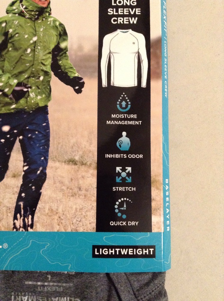 Mens Climatesmart Baselayer Long Sleeve Crew Large Flexfit Grey Retails ...