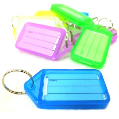 10x QUALITY LARGE KEY RING IDENTIFIER TAGS HEAVY DUTY ID Markers Keys ...