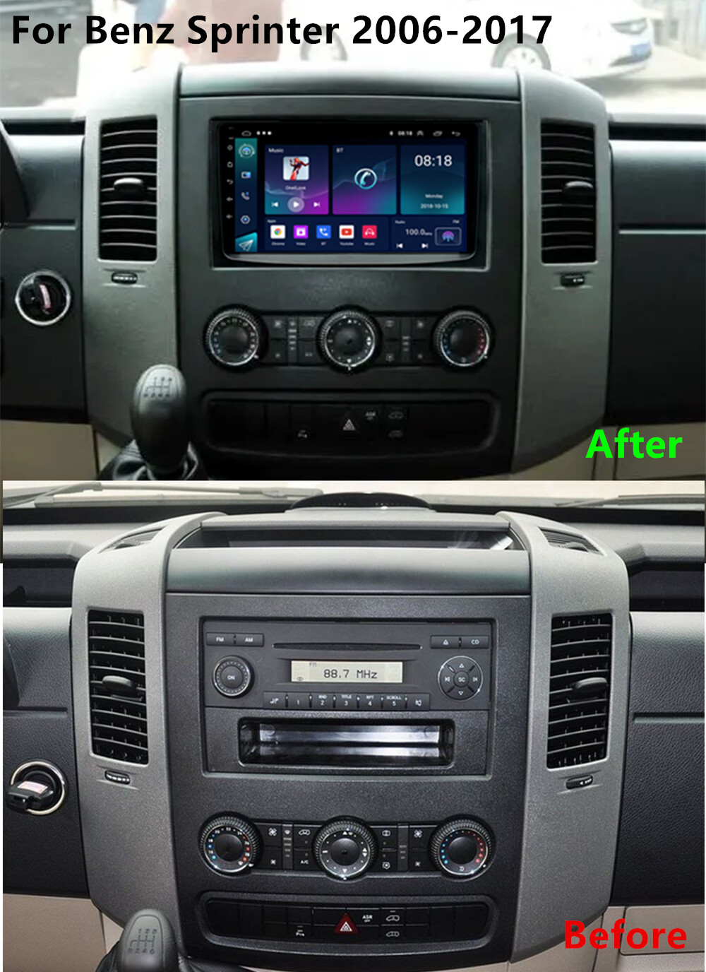 9" Android 13 Car Stereo Radio GPS CARPLAY For Mercedes Benz Sprinter ...