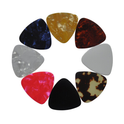 100pcs Thin 0.46mm Glossy 346 Rounded Triangle Guitar Picks Plectrums ...