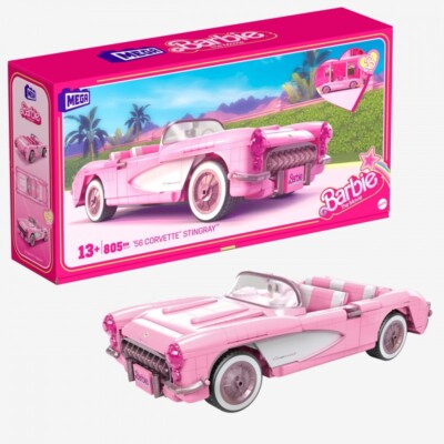 MATTEL MEGA SHOWCASE BARBIE THE MOVIE '56 CORVETTE STINGRAY BUILDING ...