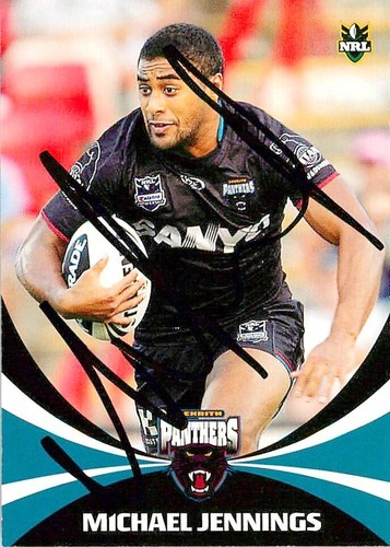 Signed 2011 PENRITH PANTHERS NRL Card MICHAEL JENNINGS Daily Telegraph ...