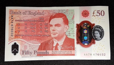 RARE AA78 676031 Alan Turing £50 Fifty Pound Note EXCELLENT ...