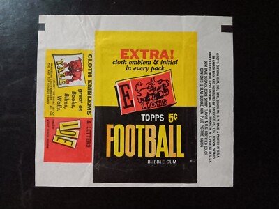 1961 Topps Football wax pack wrapper immaculate shape unimproveable ...