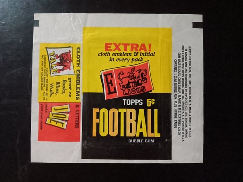 1961 Topps Football wax pack wrapper immaculate shape unimproveable ...