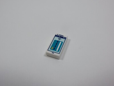 LEGO White 1x2 Printed Smartphone Debit Credit Card Pattern Minifig F13 ...