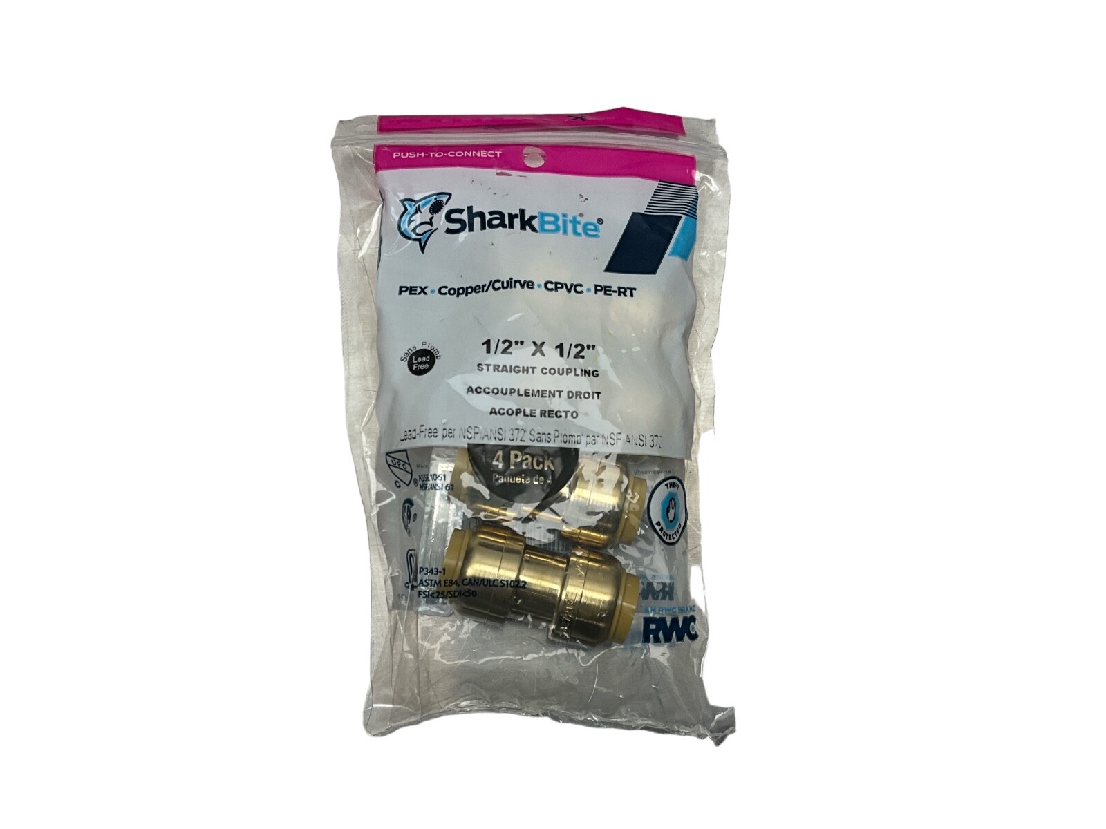4 Pack SharkBite 1/2 Couplings Pex CPVC COPPER U008LFA4 Pipe Couplin | eBay